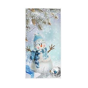 winter snowman gifts soft hand towels for bathroom 30x15,decorative beautiful snowflakes kitchen dish fingertip towels washcloth for guest gift home family