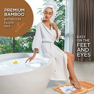 Bambüsi Bamboo Shower Bench and Bamboo Shower Floor Mat