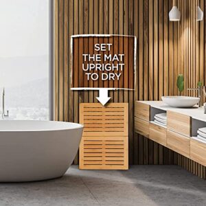 Bambüsi Bamboo Shower Bench and Bamboo Shower Floor Mat