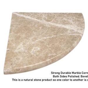 Premium Quality Marble Cappuccino Beige Shower Corner Shelf Floating Stone for Bathroom Caddy (1)