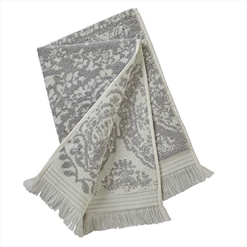 SKL Home Carrick Medallion 100% Turkish Cotton Hand Towel Set, Gray