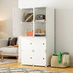 KOUSI Large Cube Storage - 14"x18" Depth Cube (8 Cubes) Cube Organizer Cube Storage Shelves Cubby Organizing Closet Storage Organizer Cabinet Shelving Bookshelf Toy Organizer, White