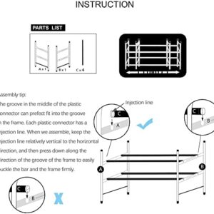 BNMGH 2-Tier Expandable Shoe Rack for Closet, Stainless Steel Freestanding Telescopic and Stackable Sturdy Durable 12-Pairs Storage Organizer Entryway Doorway 1pc (Silver)