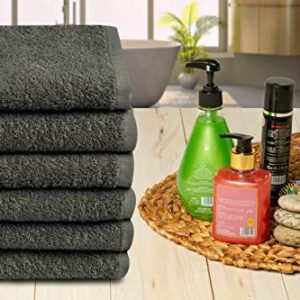 Cotton Bath Towels Set Grey 22" x 44" Pack of 6 Ultra Soft 100% Cotton Bath Towel Charcoal Grey Highly Absorbent Daily Usage Bath Towel Ideal for Pool Home Gym Spa Hotel