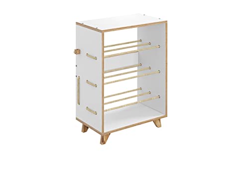 Be Home Furniture│CORDEL Shoe Rack │Home Décor, Shoe Storage, Shoe Organizer for Entryway & Living Room│White - 21.34" W