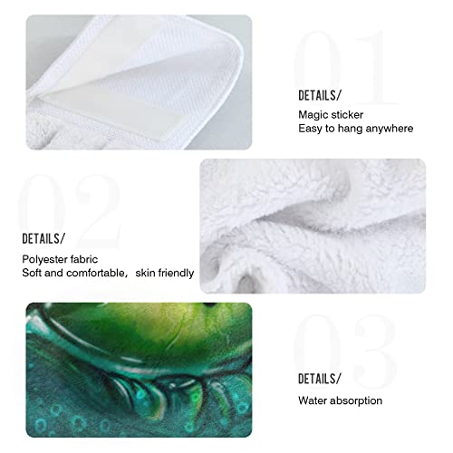 ALAZA Set of 2 Polyester Hanging Tie Towels Eye of Dinosaur Dragon| Include (2) Hanging Towels with Hanging Loop(8cr3a)