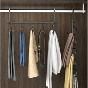 Pants Hangers Space Saving - 2 Pack Aluminum Pant Organizer for Closet Organization, Multiple Pants Hangers for Closet, Multifunctional Pants Rack Hanger, Jean Hangers, Scarf Organizer