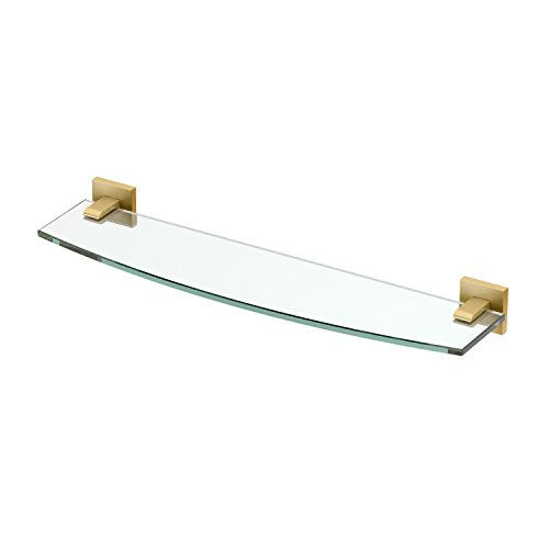 Gatco 4066 Elevate Glass Shelf, Brushed Brass