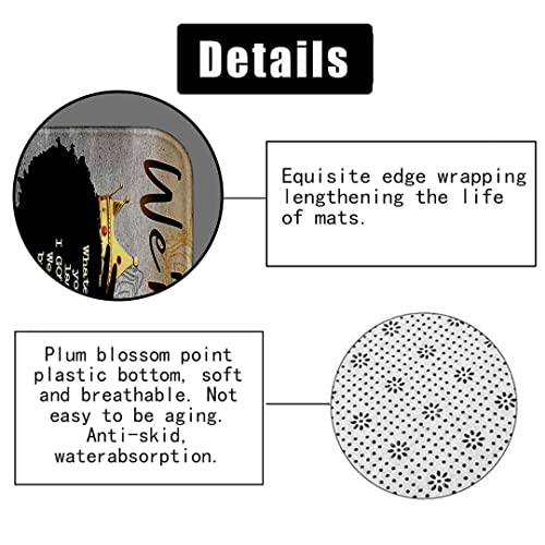 Fashion&Man OLEBETY 4PCS African American Shower Curtain Set, RomanticCouple Black Queen King Luxury GoldCrown Grey Mandala Flower Inspirational Quotes Bathroom Decor, Non-Slip Bath Mat, We're A Team