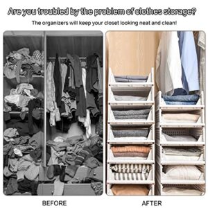 Dollox 4 Pack Folding Wardrobe Storage Boxes Closet Organizers Plastic Clothes Organizer Stackable Plastic Storage Basket for Home Clothing Storage