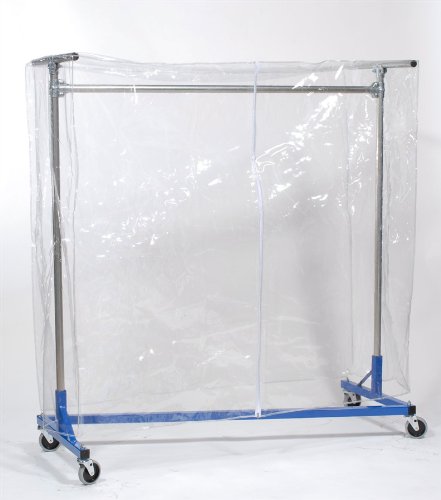 Z Rack Cover Clear Vinyl with Zipper for 60 Inch Z-Rack Garment Racks