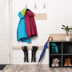 Bamboo Wall Mounted Boot Rack Organizer Tall Boots Shoe Organizer Stand Alone Boot Holder 6 Pairs Tall Boots Inverter Holder, Store Tall Knee High for Hiking, Riding, Rain or Work Boots in Closets