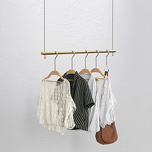 Household Products Adjustable Height Ceiling Hanging Clothes Racks, Retail Store Simple Garment Display Rack Home Storage Towel Rod, Wedding Dress Organization Clothes Rail