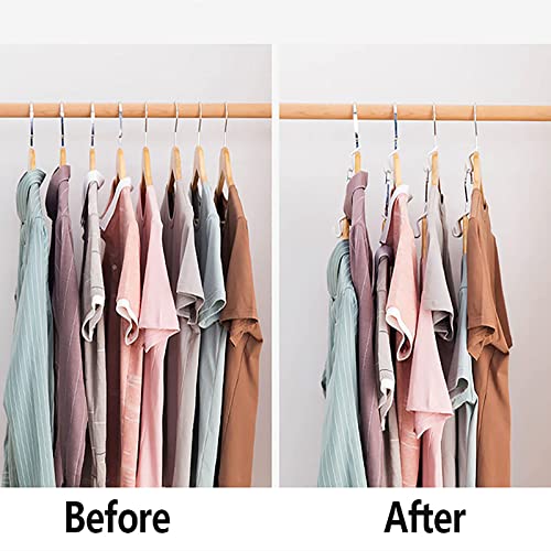 20 Pieces Clothes Hanger Connector Hooks, Outfit Hangers Extender Linking Hook Clips Velvet Huggable Hangers Drop Connecting Grip Heavy Duty Cascading Clothes Space Saving Organizer, 4 Colors