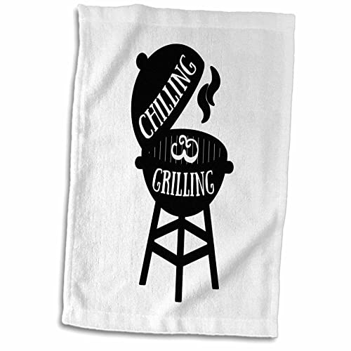 3dRose 3dRose - Rosette - BBQ Life - Chilling And Grilling - Towels (twl-364259-1)