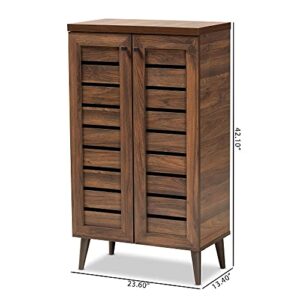 Baxton Studio Salma Shoe Cabinet, Walnut Brown