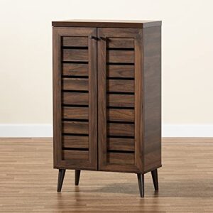 Baxton Studio Salma Shoe Cabinet, Walnut Brown