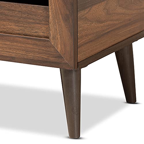 Baxton Studio Salma Shoe Cabinet, Walnut Brown