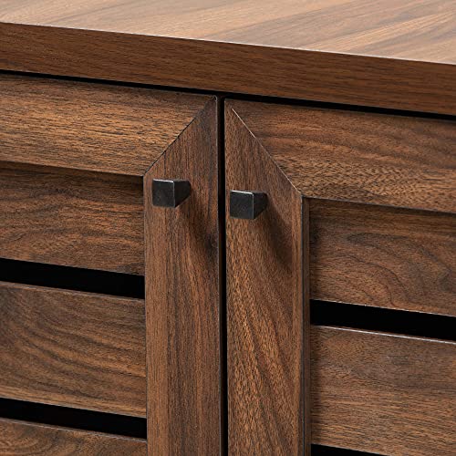 Baxton Studio Salma Shoe Cabinet, Walnut Brown