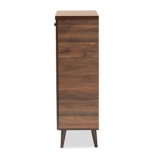 Baxton Studio Salma Shoe Cabinet, Walnut Brown