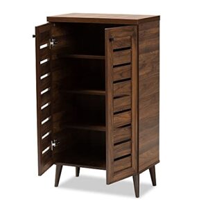 Baxton Studio Salma Shoe Cabinet, Walnut Brown