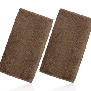 Cleanbear Bathroom Hand Towels, 100% Cotton Face Towels, 13 x 28 Inches (Brown)