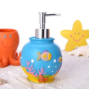 YIYIDA Cute Fish Shape Bathroom Collection Set 5pcs Resin Material Child Like Home Accessory Set