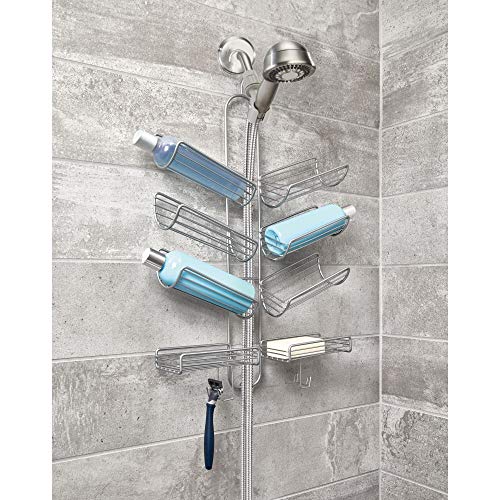 iDesign Steel Hanging Shower Caddy, The Verona Collection – 25” x 14” x 4”, Silver