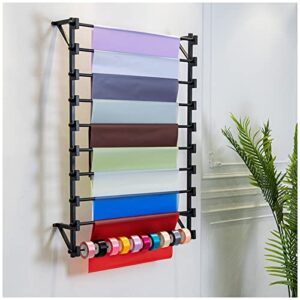 AMSXNOO Wall Mounted Display Rack, Metal Towel Shelving Tie Scarf Belt Wrapping Paper Ribbon Organizer Holder Space Saver for Retail Stores Flower Shops Kitchen Bathroom