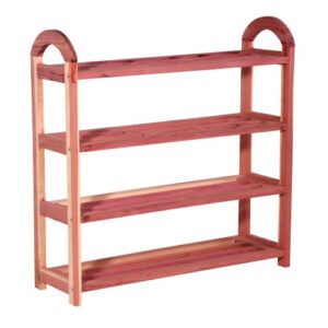 cedarfresh 4-tier cedar shoe rack, 26.75"h x 26.75"w x 8.5"d