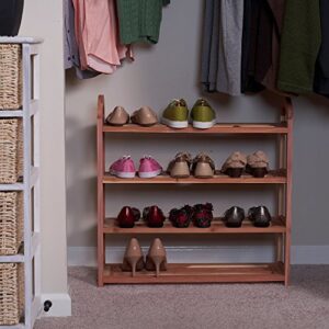 CedarFresh 4-Tier Cedar Shoe Rack, 26.75"h x 26.75"w x 8.5"d