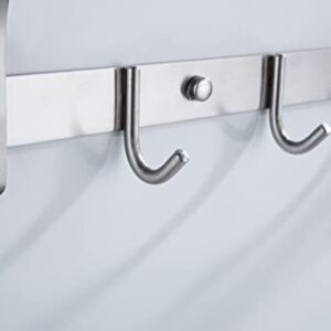 ELLO&ALLO Stainless Steel Towel Rack Shelf for Bathroom, Double Towel Bar Holder with Hooks Wall Mounted Brushed Nickel