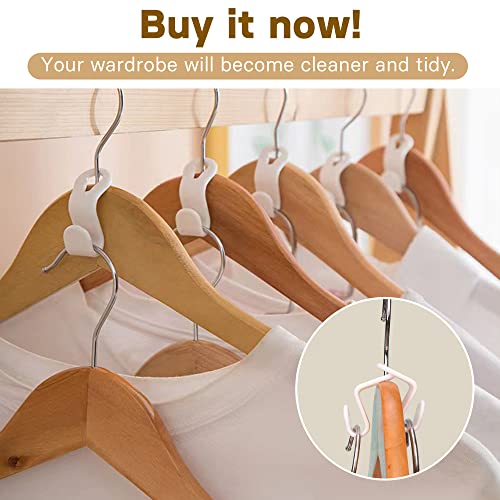 Mikeenk 100Pcs Clothes Hanger Connector Hooks, Cascading Hanger Hooks, Extender Clips Cascading Clothes Hangers for Space Saving Outfit Hangers or Clothes Closet (Colorful), 4*1.7*3CM, YJLJGG-PT-100