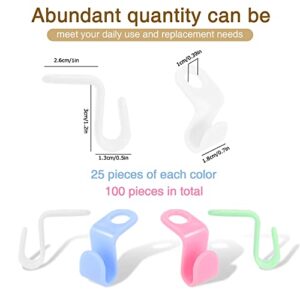 Mikeenk 100Pcs Clothes Hanger Connector Hooks, Cascading Hanger Hooks, Extender Clips Cascading Clothes Hangers for Space Saving Outfit Hangers or Clothes Closet (Colorful), 4*1.7*3CM, YJLJGG-PT-100