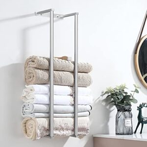 towel racks for bathroom, towel holder for bathroom wall, 304 stainless steel towel rack wall mounted for storing towels, robes, bathroom towel rack with hooks, pro