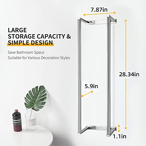 Towel Racks for Bathroom, Towel Holder for Bathroom Wall, 304 Stainless Steel Towel Rack Wall Mounted for Storing Towels, Robes, Bathroom Towel Rack with Hooks, Pro