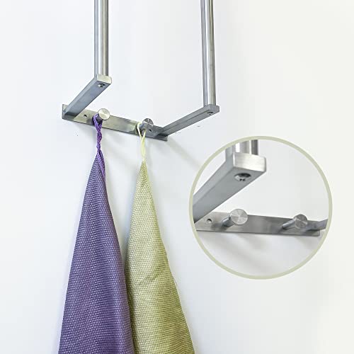 Towel Racks for Bathroom, Towel Holder for Bathroom Wall, 304 Stainless Steel Towel Rack Wall Mounted for Storing Towels, Robes, Bathroom Towel Rack with Hooks, Pro