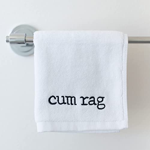 GÜLIFE HIS&Hers Rags Vag Rag Cum Rag Embroidered Towel Adult Humor Gag Gift Funny Bachelorette Party Gift and Bachelor Party Gag Gift Naughty Gift for Adults (Black)