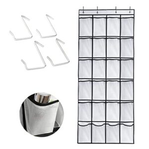 hevstil white over the door shoe organizer 24 pocket shoe organizer storage rack hangs on closets for door large capacity shoe organizer holder with 4 metal hooks