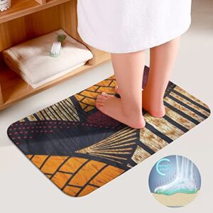 Hot and Warm African Wax Print Bathroom Rugs Set 3 Piece Non-Slip Mat Rectangular Floor mat U Shaped Mat O Shaped Toilet Lid Cover 20"x32"