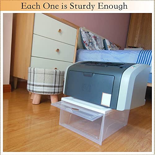 Yagizaai Bayou Shoe Boxes Clear Plastic Stackable, 8 PCS Heavy Duty Shoe Boxes, Clear Shoe Boxes with Lids Stackable, Easy to Assemble for Size Up to 10