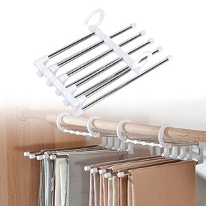 yunai stainless steel pants hangers jeans clothes organizer folding storage rack space saver storage rack for hanging