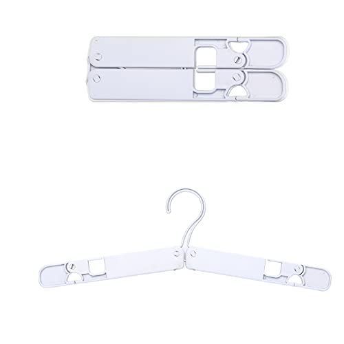 Foldable Clothes Hangers Portable Travel Folding Hangers Drying Rack Lightweight for Home and Trip (White)