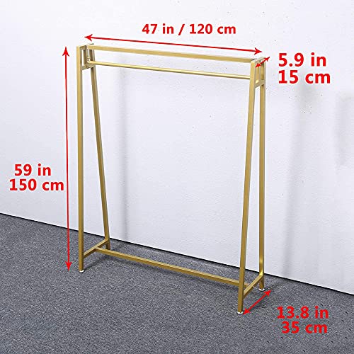 WJJAYY Moden Metal Clothes Rack with Clothing Hanging Rack Organizer for Laundry Drying Rack Display Racks Garment Racks,Gold