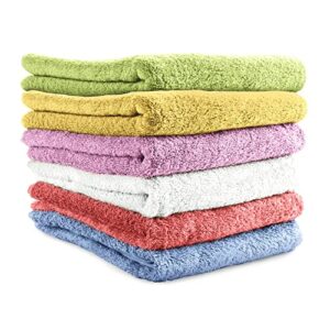 groko textiles small and lightweight cotton towels assorted pastel mix 24 x 40 inches towels (6)