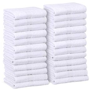 gold textiles 24 new white (15x25 inches) hotel hand towels cotton blend thin light weight quick drying