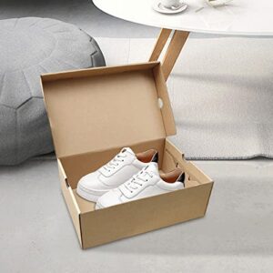 Baoblaze Kraft Paper Shoe Storage Box Assemblable Shoes Case Shoes Display Box Shoes Holder Dustproof Shoes Organizer for Entryway Home, 33cmx22cmx12cm