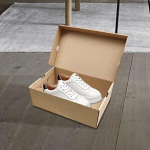 Baoblaze Kraft Paper Shoe Storage Box Assemblable Shoes Case Shoes Display Box Shoes Holder Dustproof Shoes Organizer for Entryway Home, 33cmx22cmx12cm