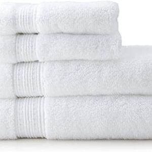 New Charisma Soft 100% Hygro Cotton 4-Piece Hand & Washcloth Towel Set (One Size White) (White)