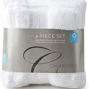 New Charisma Soft 100% Hygro Cotton 4-Piece Hand & Washcloth Towel Set (One Size White) (White)